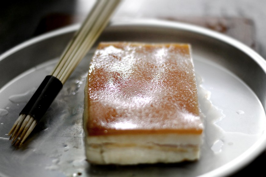 creme brulee-d pork belly confit