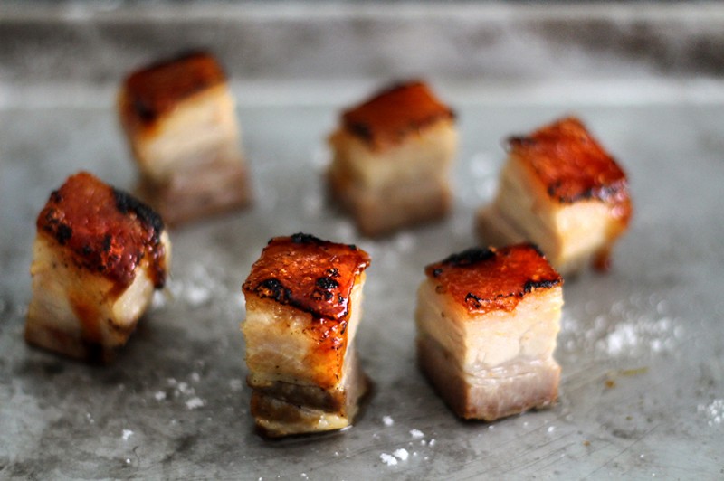 creme brulee-d pork belly confit