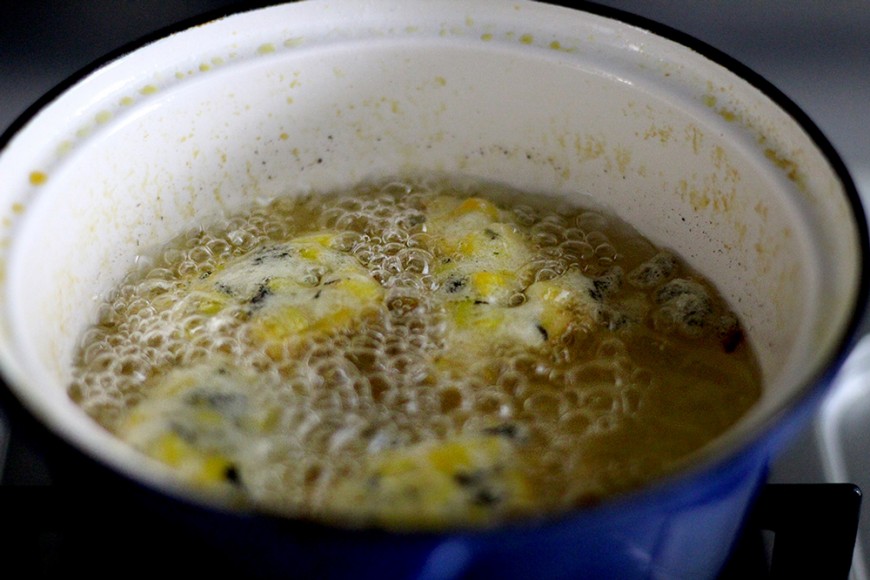 corn and seaweed tempura popper