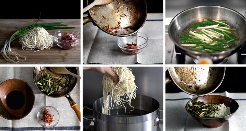 5 min scallion-fat noodle