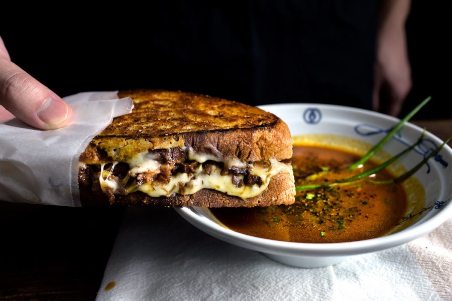 miso stewed short-ribs French-dip sandwich - Lady and Pups