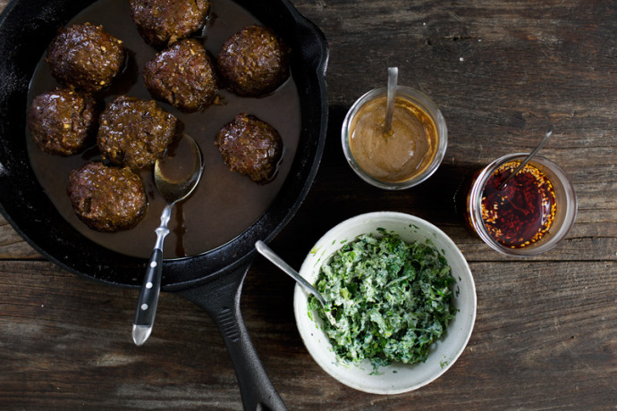 XI'AN STYLE SMUSHED LAMB MEATBALL BURGER
