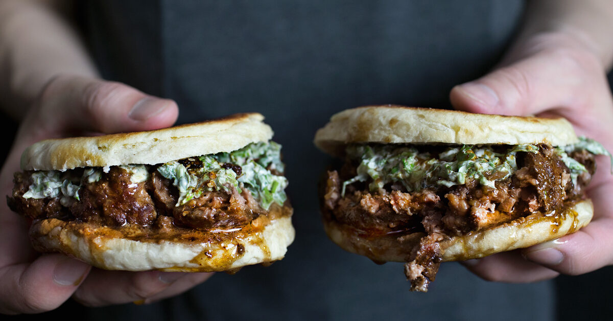 XI’AN STYLE SMUSHED LAMB MEATBALL BURGER – Lady and Pups