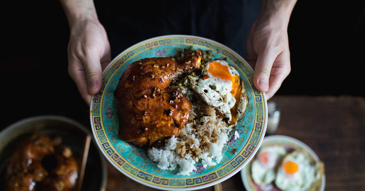 MAMA’S BRAISED CHICKEN LEGS ON RICE W/ FRIED CHILI CAPERS – Lady and Pups