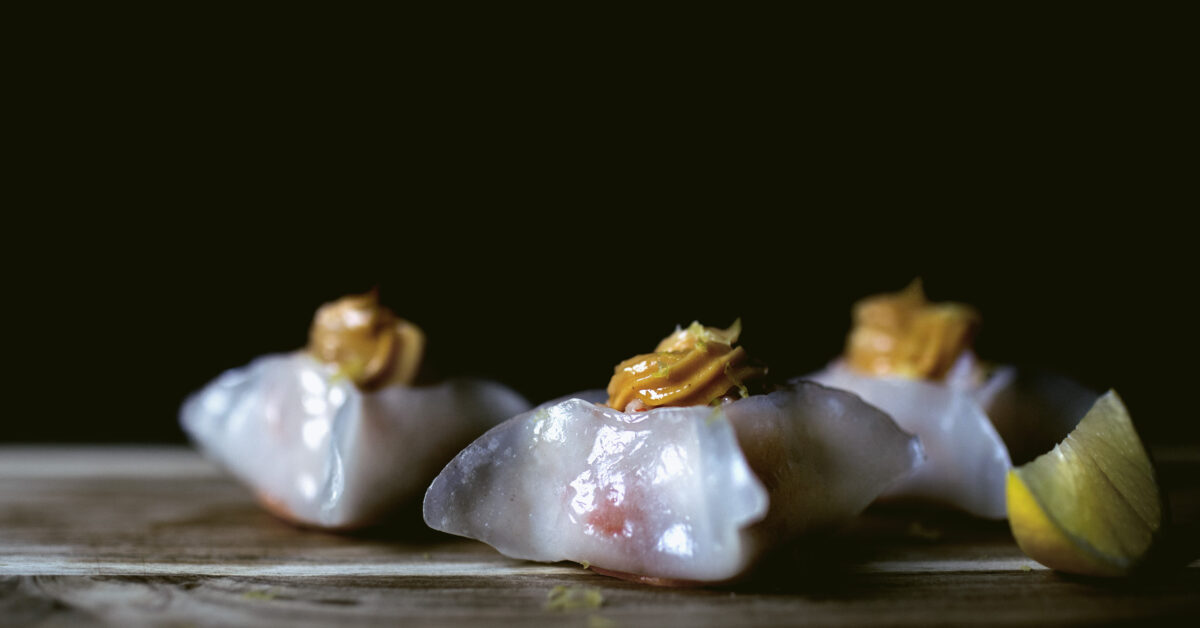 DIM SUM MONTH: Crystal shrimp dumpling w/ shrimp oil mayo – Lady and Pups