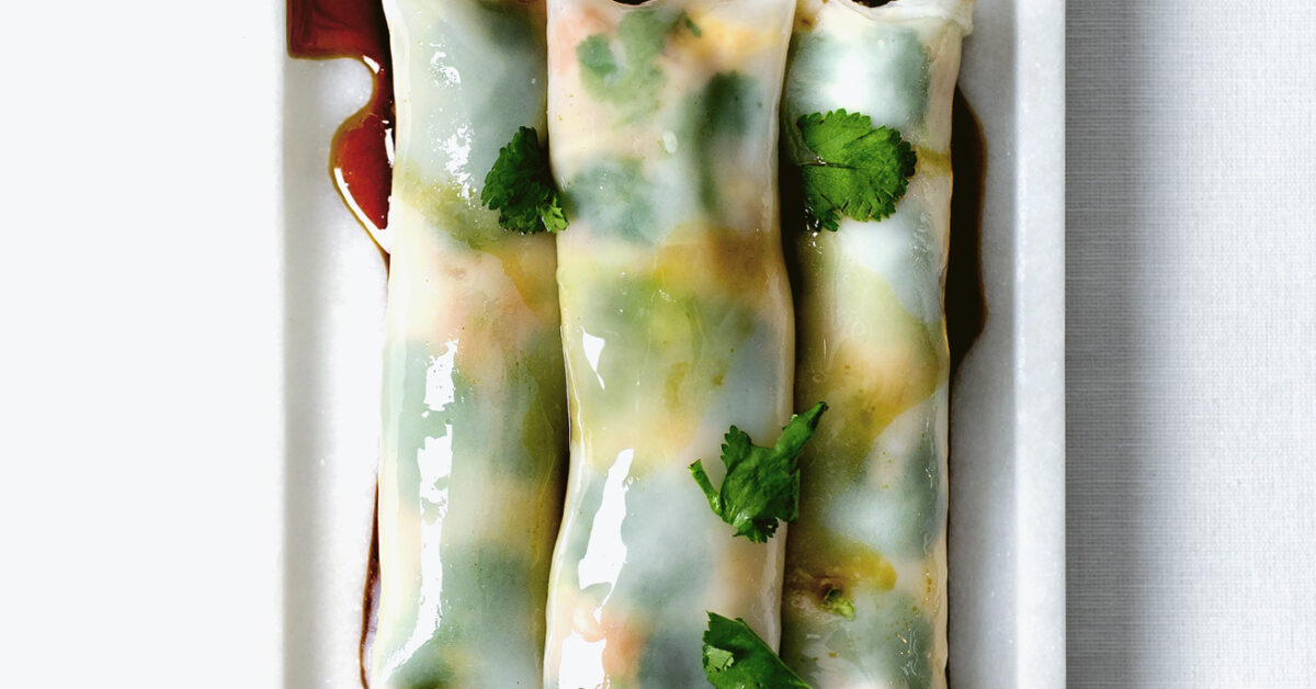 DIM SUM MONTH: Creamy salmon & egg in rice wrapper rolls – Lady and Pups