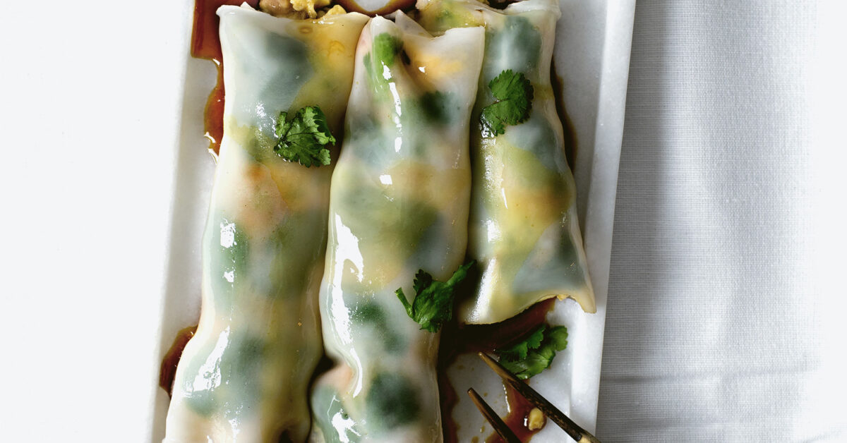 DIM SUM MONTH: Creamy salmon & egg in rice wrapper rolls – Lady and Pups