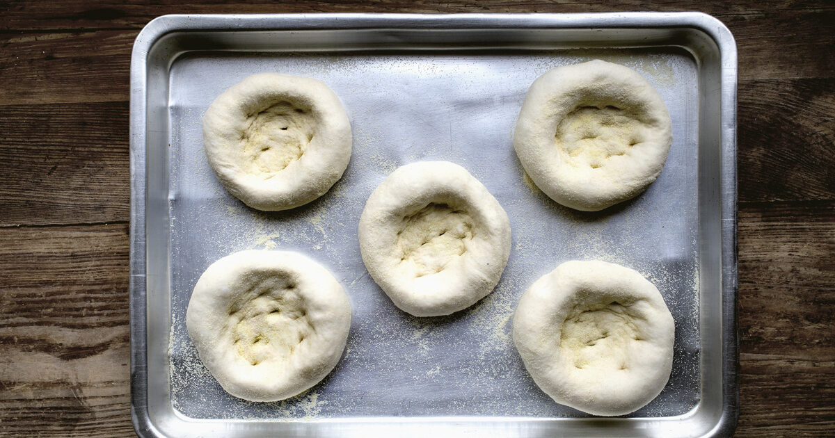 BIALY STUFFED W/ CREAM CHEESE AND HONEY DATES – Lady and Pups