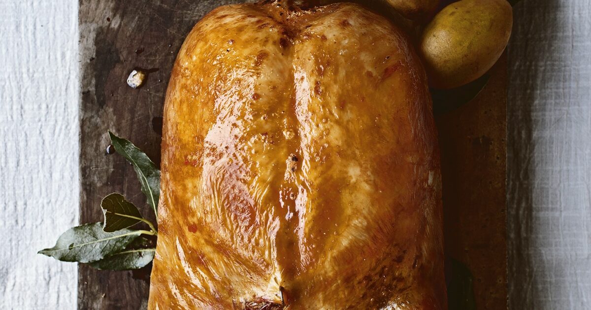 Boneless “turkey purse” w/ stuffings and peppercorn gravy – Lady and Pups