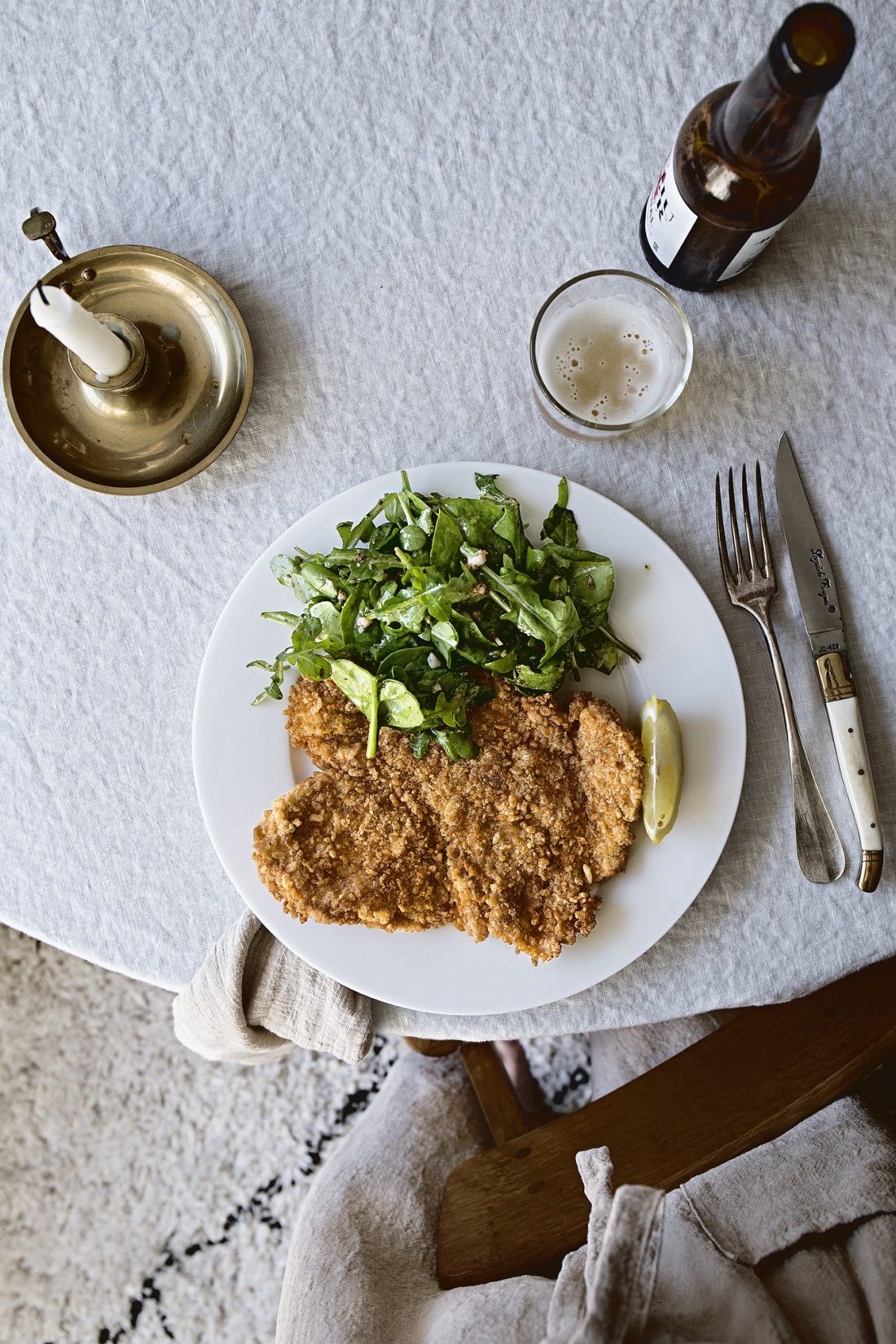 Broken rice crispy crust and chicken cutlets